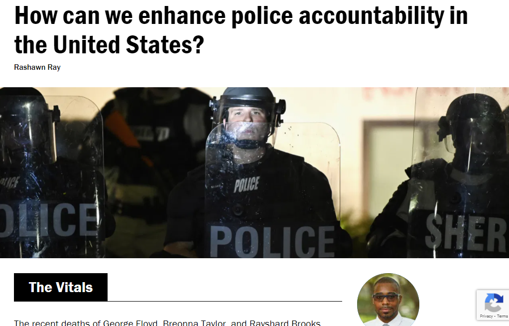 ARTICLE: What is Policing and How Do We Reform It? – Sunday to Saturday