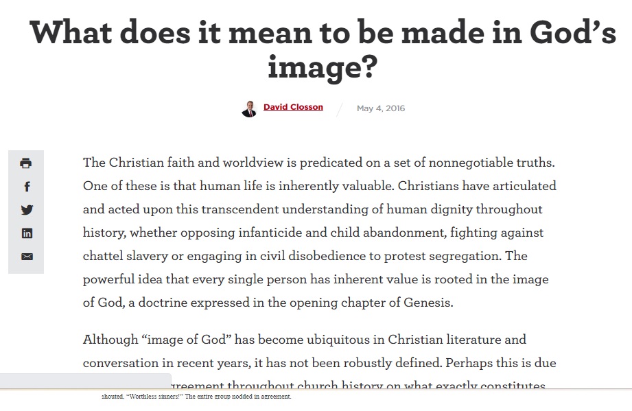 ARTICLE: What does it mean to be made in God’s image? – Sunday to Saturday