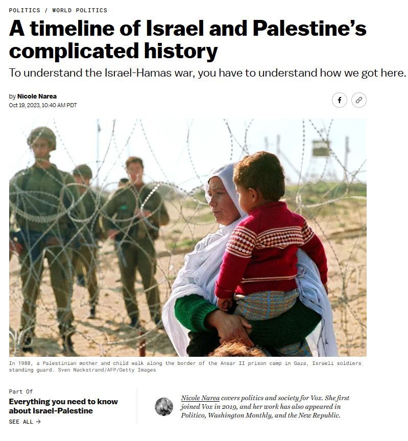 ARTICLE: A timeline of Israel and Palestine’s complicated history ...